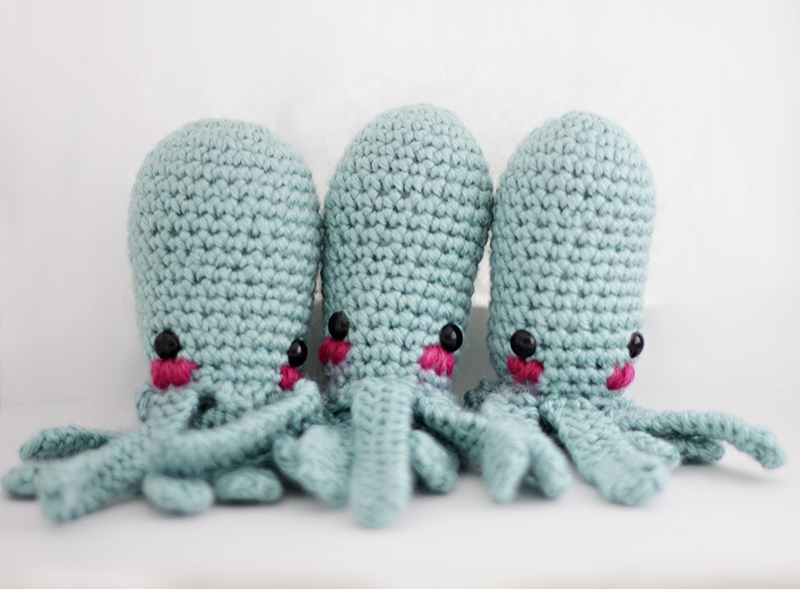 Como hacer un calamar de peluche tejido a crochet